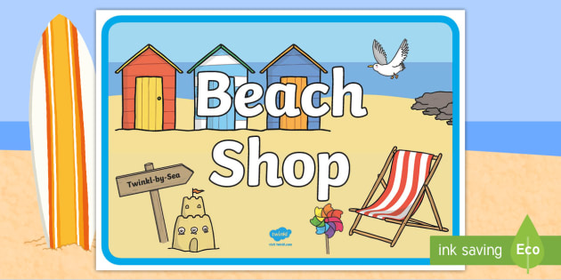 beach shop A4 Display Poster