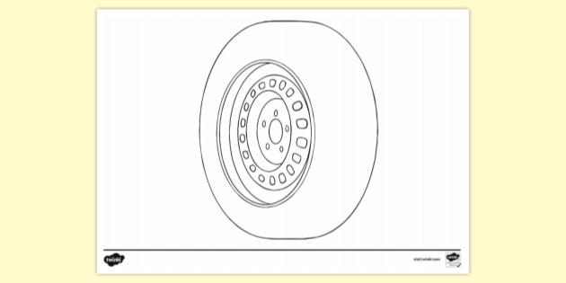 FREE! - Tyre Colouring Sheet | Colouring Sheets | Twinkl Resources