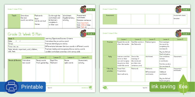 Grade 3 Phonics: Term 2 Week 5: Planning
