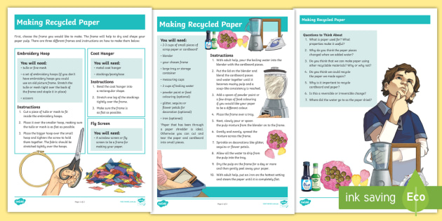 Making Recycled Paper Craft Instructions