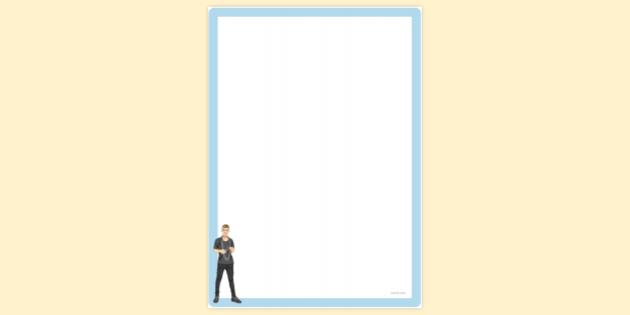 FREE! - Simple Blank Male Hairdresser Page Border | Ready-to-print