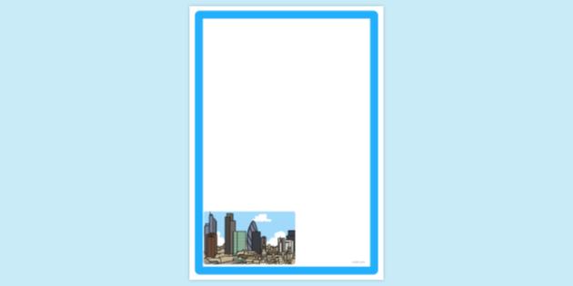 Simple Blank Cityscape Page Border | Twinkl
