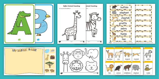 FREE! - Safari Animals Pack สื่อการสอนธีมสัตว์ซาฟารีสำหรับเด็กปฐมวัย