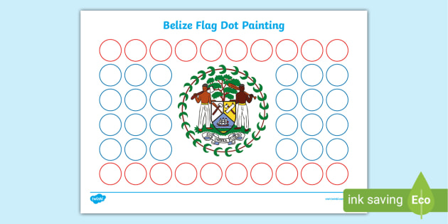 FREE! - Belize Flag Dot Painting Worksheet (teacher made)