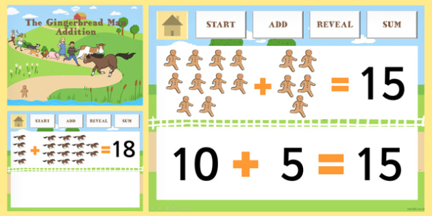 The Gingerbread Man Addition to 20 PowerPoint - Powerpoints