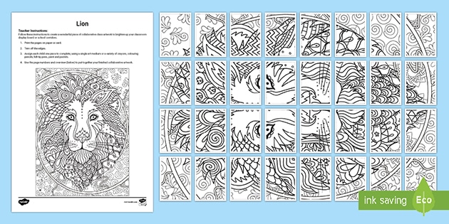 Lion Mindfulness Collaborative Art Resource Pack