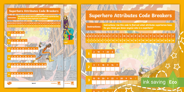 Superhero Attributes Codebreakers