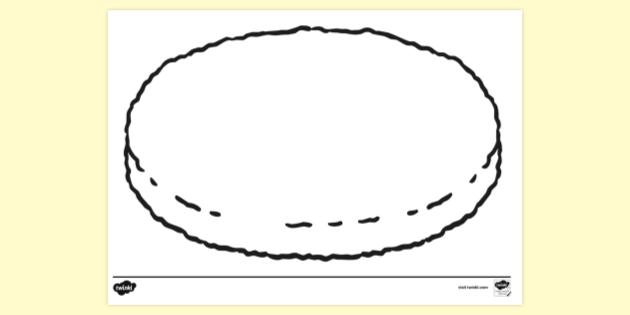 FREE! - Burger Raw Patty Colouring Sheet - Activities - Twinkl