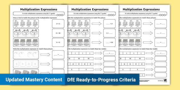 👉 Year 2 Multiplication Expressions Activity Sheets - Maths - KS1