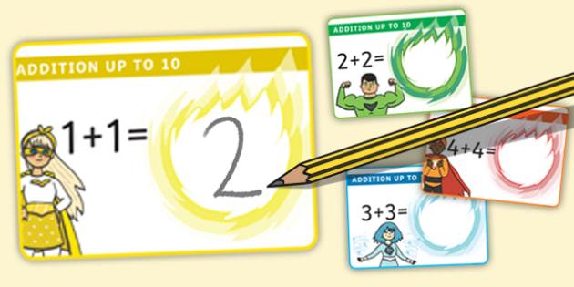 Addition up to 10 Cards (teacher made)