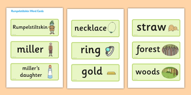 Rumpelstiltskin Word Cards