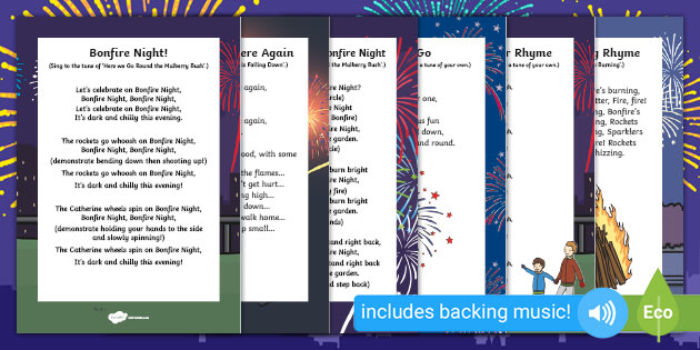 Bonfire Night Themed Songs and Poems Resource Pack