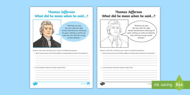 Thomas Jefferson: What Did He Mean? Research and Discussion Activity