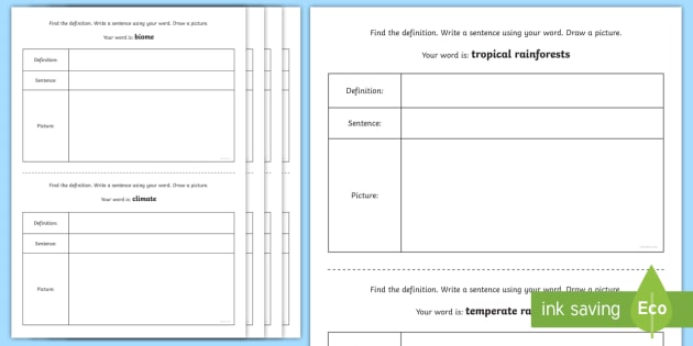 Environments Word Wall Activity