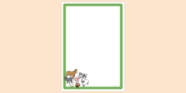 FREE! - Simple Blank Farm Animal Page Border | Page Borders | Twinkl