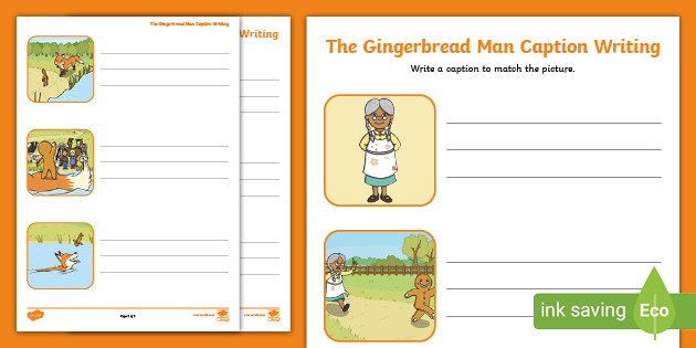 Gingerbread Man Caption Writing Activity