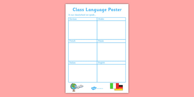 👉 Editable Class or School Language Poster (teacher made)