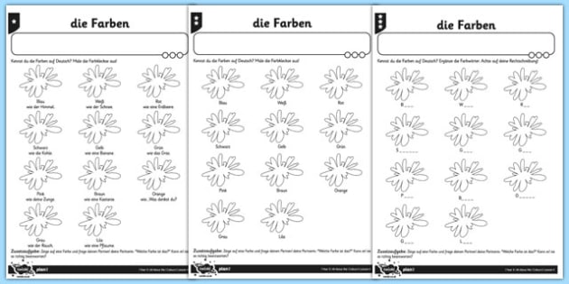 Colours Worksheet / Worksheet German (Teacher-Made)