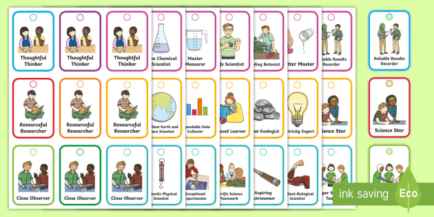 Science Brag Tags (teacher made)