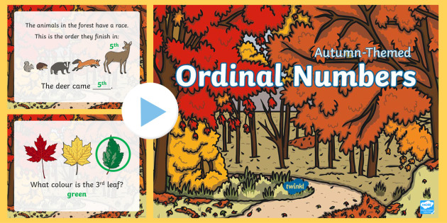 Autumn-Themed Ordinal Numbers PowerPoint (teacher made)