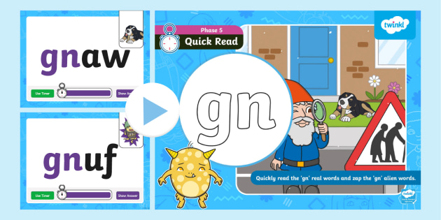 Phase 5 Quick Read Alternative Spelling 'gn' for 'n' PowerPoint