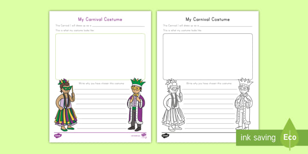 Design a Carnival Costume Activity (teacher made)