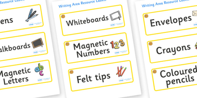 Marigold Themed Editable Writing Area Resource Labels