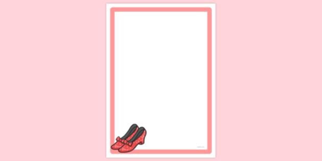 FREE! - Ruby Slippers Page Border | Page Borders | Twinkl