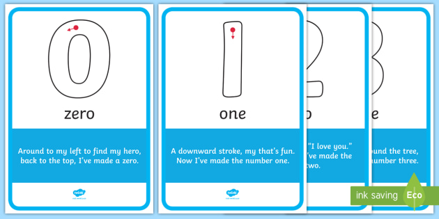 Number Formation Rhyme Display Posters - Number formation, overwriting