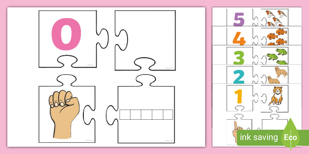 👉 Representing Numbers 0-5 Jigsaws (teacher made)