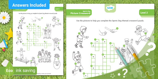 Sports Day Picture Crossword Puzzle - L2 - Twinkl Puzzled