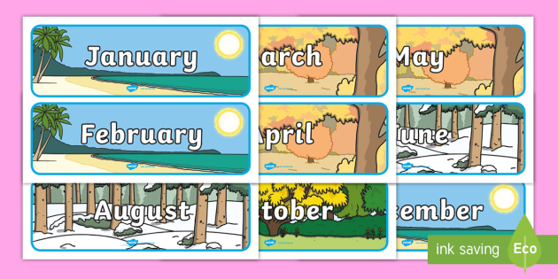 Australian Months of the Year With Seasons Display Posters