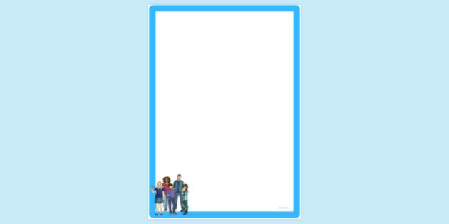 FREE! - Simple Group of People Page Border | Page Borders | Twinkl
