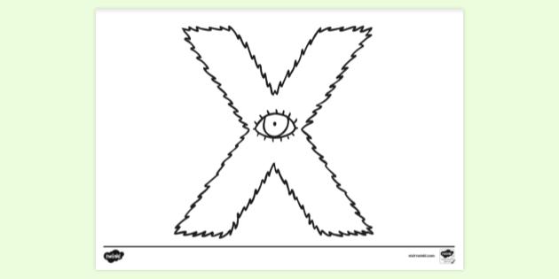 FREE! - X Colouring Sheet (Teacher-Made)