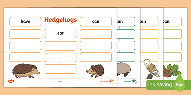 Woodland Animals Have Eat Can Writing Frames (teacher made)