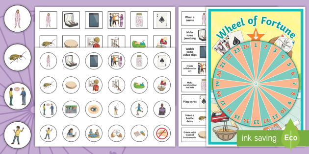 Choosing Time Wheel of Fortune Spinning Wheel Activity Pack