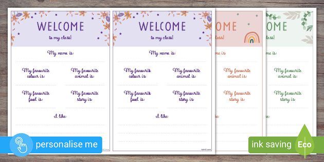 Welcome to My Class Cards | Twinkl Party (teacher made)