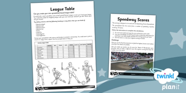 Computing: Excel Spreadsheets Year 6 Unit Home Learning Tasks
