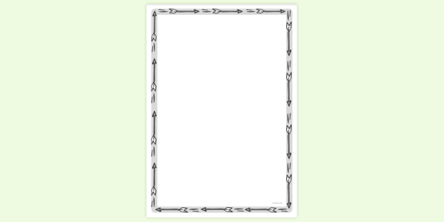 Arrow Page Border (Black and White) | Page Borders | Twinkl