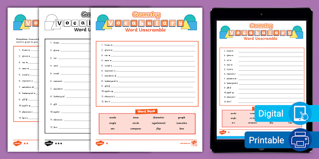Geometry Word Scramble