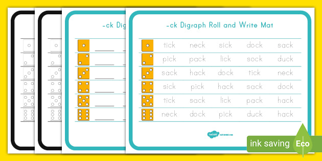 -ck Digraph Roll and Write Mat (teacher made)