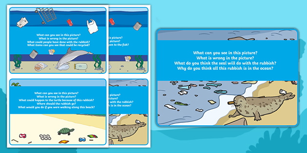 Litter in our Oceans Discussion Cards (teacher made)