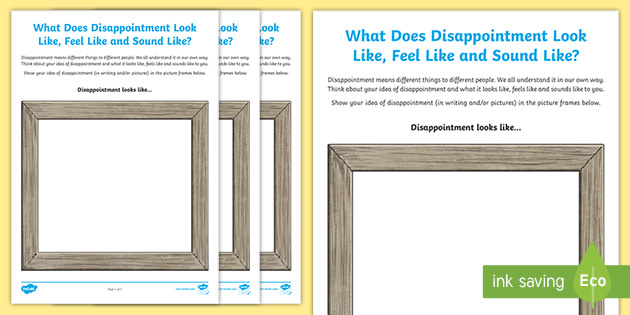 What Does Disappointment Look Like, Feel Like, Sound Like? Worksheet