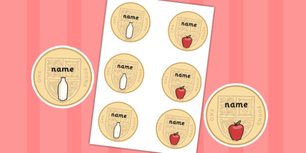 Editable Snack tokens - token, vouchers, voucher, snacks, edit