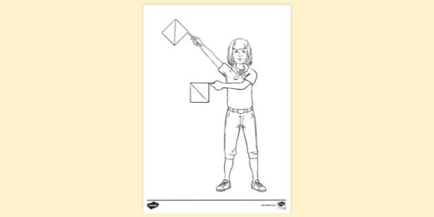 FREE! - Semaphore O Colouring Sheet Colouring | Colouring Sheets