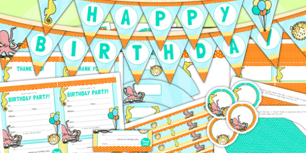 Under the Sea Themed Birthday Party Pack