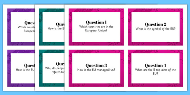 European Union Research Task Cards (teacher made)