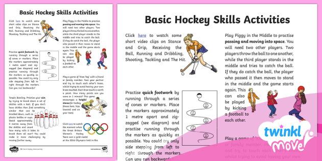 Hockey Games for PE at home - Twinkl Move - KS2