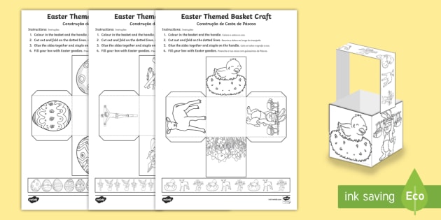 Easter Themed Basket Craft English/Portuguese (teacher made)