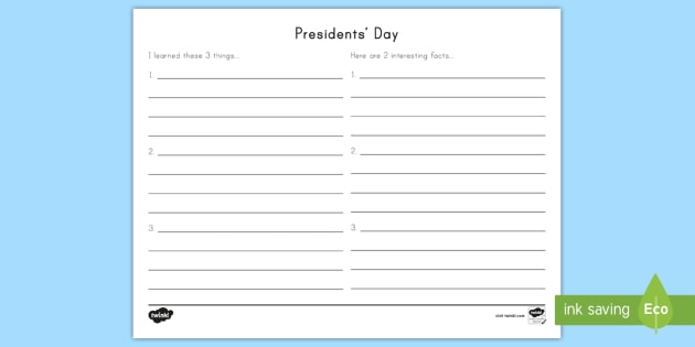 Presidents' Day Writing Prompt